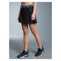 Jerseyrock TRIGEMA "TRIGEMA Skort / Sport Hosenrock", Damen, Gr. XS, schwarz, Mikrofaser, 85% Polyester, 15% Elastan, R&ouml;cke