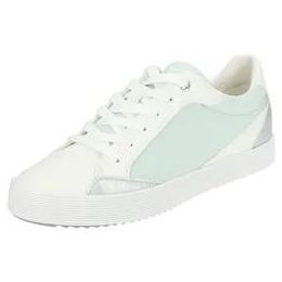 Sneaker Geox "Geox Sneaker Lederimitat/Textil", Damen, Gr. 38, blau, wei&szlig;, Lederimitat, Textil, Schuhe Sneaker