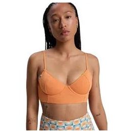 Bade-Shirt Quiksilver "Melly", Damen, Gr. XS, Cup B, bunt (coral gold), Obermaterial: 87% Nylon, 13% Elasthan;, Bikini-Oberteile