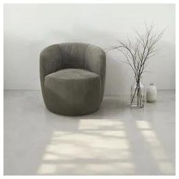 Sessel DOMO collection "Obidos moderner Loungesessel", schlamm, B:72cm H:72cm T:76cm, 95% Polyester, 5% Nylon, Sessel, Sessel, Struktur weich, schlammfarben