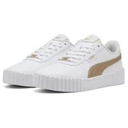 Sneaker Puma "Carina 3.0 Day Night Sneakers Damen", Damen, Gr. 38,5, wei&szlig; gold, Obermaterial: Textil, Synthetik. Futter: Textil. Innensohle: Textil. Laufsohle: Gummi, Schuhe Sneaker