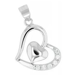 Adelia&acute;s Kettenanh&auml;nger ADELIA ́S "modischer Herz Anh&auml;nger aus 925 Sterling Silber", silber, Schmuckanh&auml;nger, Damen, Silber 925 (Sterlingsilber), Kettenanh&auml;nger