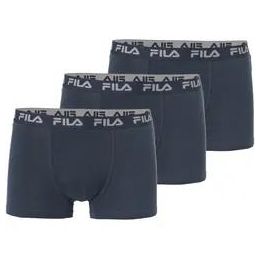 Boxershorts Fila "MAN BOXER SHORTS", Damen, Gr. M, blau (navy), Obermaterial: 95% Baumwolle, 5% Elasthan, unifarben, eng, Unterhosen, mit elastischem Logobund