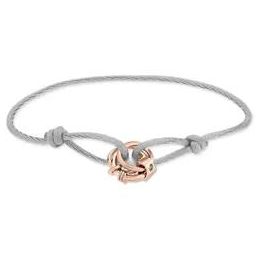 Armband Liebeskind Berlin "Schmuck Geschenk Edelstahl Textil Armkette The D-Link Mini", rosa (ros&eacute;goldfarben, grau), Armb&auml;nder, Damen, 21cm, Edelstahl Textil, Edelstahl, Textil, Armband