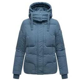 Steppjacke Navahoo "Zauberlicht 14", Damen, Gr. XL (42), blau, Obermaterial: 100% Polyester. Innenfutter: 100% Polyester. Wattierung: 100% Polyester. &Auml;rmelfutter: 100% Polyester, gerade h&uuml;ftbedeckend, hoch geschlossener Ausschnitt, eng Rippstrickb&uuml;ndchen, Jacken Steppjacke, Winterjacke mit abnehmbarer Kapuze und Fleece-Futter