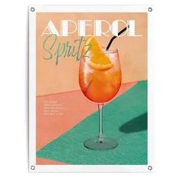 Poster Reinders "Aperol Time", orange (farbe bild(er): orange), B:60cm H:80cm T:0,1cm, Bilder, Poster, Garten - Orange - Leinwand - Essen und Trinken - 60x80 cm
