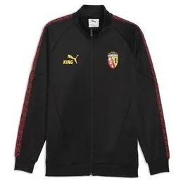 Sweatjacke Puma "RC Lens KING Anthem Jacke Herren", Damen, Gr. L, schwarz (schwarz pel&eacute; gelb), Obermaterial: 63% Polyester, 37% Baumwolle. Taschenfutter: 100% Polyester. Rippe: 7% Elasthan, 93% Polyester. Besatz: 100% Polyester, Sweatjacken Sweatjacke