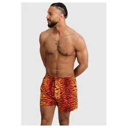 Lousy Livin Underwear Boxershorts LOUSY LIVIN "2Pack Boxershorts Tiger", Herren, Gr. M, orange (orange, blau), 100% Baumwolle, Unterhosen, mit lockerem Schnitt