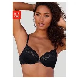 B&uuml;gel-BH Lascana, Damen, Gr. 85, Cup C, schwarz, Microtouch, Obermaterial: 88% Polyamid, 12% Elasthan, BHs B&uuml;gel-BH, in einem aufregenden Leo-Look, sexy Dessous