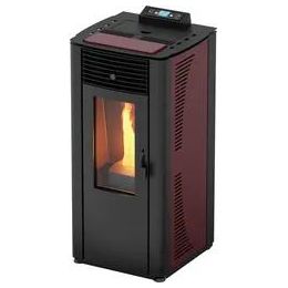 Pelletofen Blaze "Yura easy 14", rot (bordeaux), Kamin&ouml;fen, optional WLAN f&auml;hig