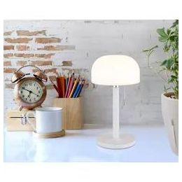 Globo LIGHTING LED Tischleuchte "NORMAN", wei&szlig; (wei&szlig; matt), 1, 1 Stk., Leuchten, Akkutischleuchte auch f&uuml;r drau&szlig;en, Zugschalter Kordel, Akkulampe, LED Tischleuchte