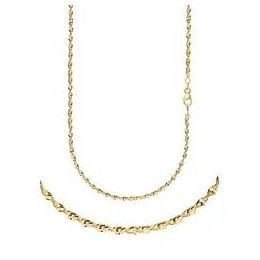 Collierkettchen Firetti "Schmuck Geschenk Gold 333 oder 585 Halskette Singapurkette diamantiert" Gr. 42, gold (gelbgoldfarben), Halsketten, Damen, 42, Gelbgold 333, B: 2,4mm, Made in Germany, B:2,4mm