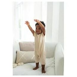Jumpsuit Liliput, Jungen, Gr. 74/80, EURO-Gr&ouml;&szlig;en, beige (beige, lila), 95% Baumwolle, 5% Polyester, Rundhals, Overalls Jumpsuit, 4er-Pack mit praktischen Druckkn&ouml;pfen