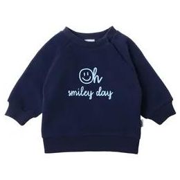 Sweatanzug Liliput "oh smiley day", M&auml;dchen, Gr. 62/68, blau (dunkelblau), 80% Baumwolle, 20% Polyester, bedruckt, Sportanz&uuml;ge, aus weichem Sweatmaterial