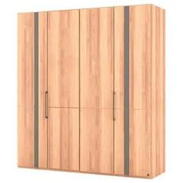 Dreht&uuml;renschrank Musterring "Sorrent, Kleiderschrank, teilmassiv Eiche", braun, B:200cm H:217cm, Schr&auml;nke, Dreht&uuml;renschrank, T&uuml;ren in Eiche massiv mit Absetzung in Schiefer, verschiedene Ma&szlig;e