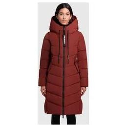 Steppmantel Khujo "Mikia2-YM", Damen, Gr. XL (42), rot (dunkelrot), Obermaterial: 100% Polyester. Innenfutter: 100% Nylon. Wattierung: 100% Polyester, figurumspielend knieumspielend, hoch geschlossener Ausschnitt, eng B&uuml;ndchen, M&auml;ntel Steppmantel, Warmer Damen Wintermantel mit hohem Kragen und Kapuze