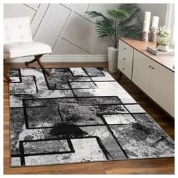 Teppich Paco Home "Mondial 101", grau, B:60cm H:13mm L:100cm, Polypropylen (PP), Teppiche, Teppich, Kurzflor, modernes abstraktes Design