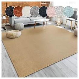 Teppich Paco Home "Porto 890", gold (goldfarben), B:60cm H:13mm L:100cm, Obermaterial: 100% Polypropylen, Teppiche, Teppich, Kurzflor, Uni-Farben, ideal im Wohnzimmer & Schlafzimmer
