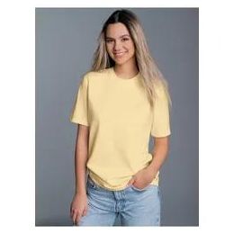 T-Shirt TRIGEMA "TRIGEMA T-Shirt aus 100% Baumwolle", Damen, Gr. S, gelb (vanille), 100% Baumwolle, Basic, Shirts T-Shirt