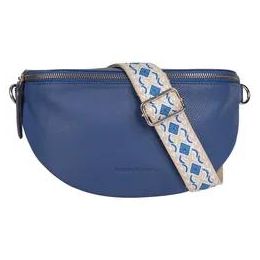 G&uuml;rteltasche Bruno Banani, Damen, Gr. B/H/T: 27cm x 15cm x 9cm onesize, blau, Leder, leicht gl&auml;nzend, unifarben, Taschen G&uuml;rteltasche, echt Leder