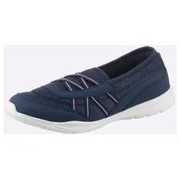 Slipper Heine, Damen, Gr. 42, blau (marine), Synthetik, Textil, Schuhe Slipper