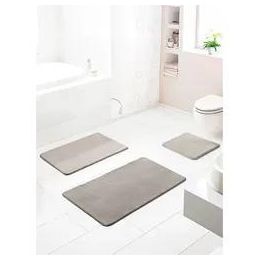 Badematte Gr. 1, beige, WC-Vorleger rechteckigmit Ausschnitt (50cm x 60cm), 1 Stk., Badematten, Badematte