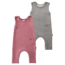Jumpsuit Liliput, Baby, Gr. 68, EURO-Gr&ouml;&szlig;en, rosa (rosa, grau), 80% Baumwolle, 20% Polyester, ohne Ausschnitt, Overalls Jumpsuit, mit praktischen Druckkn&ouml;pfen im Schritt
