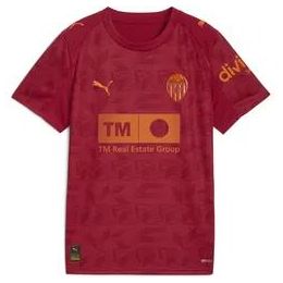 Trainingsshirt Puma "Valencia CF 25/26 Ausw&auml;rtstrikot Jugendliche", M&auml;dchen, Gr. 164, rot (schwarz crimson earth rot), 100% Polyester, regular fit, Rundhals, Shirts