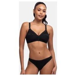 Bralette-BH Dorina "Monica", Damen, Gr. 100, Cup C, schwarz, Spitze, Obermaterial: 88% Baumwolle, 9% Polyamid, 3% Elasthan, leicht transparent, unifarben, bequem, BHs, mit Spitzeneins&auml;tze an den Cups, ohne B&uuml;gel, bequem