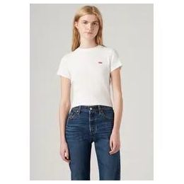 Levi's T-Shirt LEVI'S "ESSENTIAL SPORTY TEE", Damen, Gr. L (40), wei&szlig;, Feinripp, Obermaterial: 96% Baumwolle, 4% Elasthan, figurbetont taillenlang, Rundhals, Shirts T-Shirt, Feinripp- Qualit&auml;t