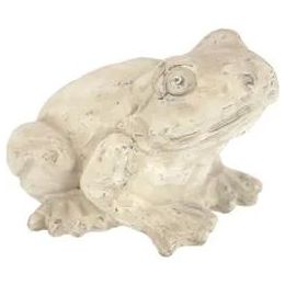 Dekofigur I.GE.A. "Frosch aus Keramik", beige (creme), B:14cm H:11cm, Keramik, Dekofiguren, Antik-Look Gartendeko Tierfigur Deko Statue Gartenfigur Frosch