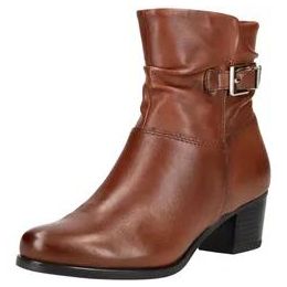 Stiefelette Caprice "Caprice Stiefelette Leder", Damen, Gr. 37,5, braun (cognac), Leder, Schuhe Stiefelette