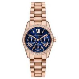Quarzuhr Michael Kors "LEXINGTON", gold (ros&eacute;goldfarben, blau), Armbanduhren, Damen, Quarzuhr, Armbanduhr, Damenuhr, Edelstahlarmband, analog, Tag, Wochentag