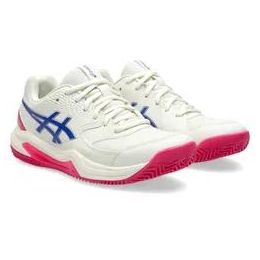 Tennisschuh asics "GEL-DEDICATE 8 CLAY", Damen, Gr. 42,5, cream, schwarz cobalt, Synthetik, Schuhe, Sandplatzschuhe f&uuml;r Aschepl&auml;tze