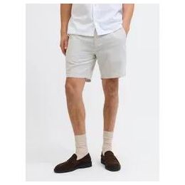 Jack & Jones Chinoshorts JACK & JONES "JPSTACE SUMMER SHORT SRT SN", Herren, Gr. M, N-Gr, crockery detail:melange, Web, Obermaterial: 74% Baumwolle, 26% Leinen, meliert, regular fit kniefrei, Hosen Chinoshorts, mit praktischen Taschen