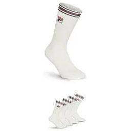 Sportsocken Fila "UNISEX TOP QUALITY FULL TERRY VINTAGE SOCKS", Herren, Gr. 39-42, wei&szlig;, Baumwollmischung, unifarben, normal, Socken Sportsocken, sportliches Design mit Logodetail