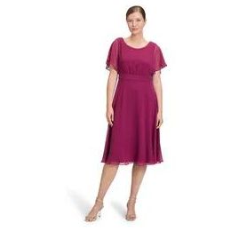 Cocktailkleid Vera Mont "Damen kurzarm", Damen, Gr. 40, Normalgr&ouml;&szlig;en, rosa (sweet berry), Chiffon, Obermaterial: 100% Polyester; Futter: 100% Polyester, ausgestellt kurz, Rundhals, Kleider, Raffung