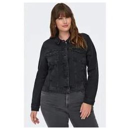 Jeansjacke Only CARMAKOMA "CARWESPA LS DGD JACKET DNM", Damen, Gr. 44, blau (dunkelgrau denim), Denim/Jeans, Obermaterial: 79% Baumwolle, 20% Polyester, 1% Elasthan, unifarben, Jacken Jeansjacke