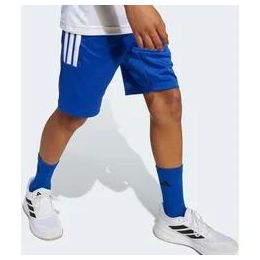 Shorts Adidas SPORTSWEAR "J HOT SHO", Jungen, Gr. 152, N-Gr, semi lucid blau, pure ruby, wei&szlig;, Obermaterial: 70% Polyester, 30% Baumwolle, Hosen Shorts