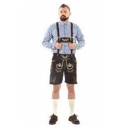 Trachtenlederhose Alessandro Salvarini "ASFerdl", Herren, Gr. Gr. 56, Normalgr&ouml;&szlig;en, dunkelbraun, 100% Rindsleder, Hosen, Lederhose in Trachtenstil in kurzer Schnittform aus Echtleder