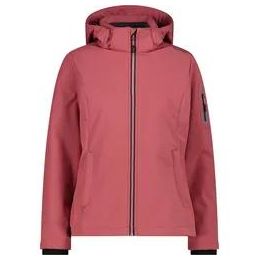 Softshelljacke CMP "WOMAN JACKET ZIP HOOD", Damen, Gr. 48, peony, Obermaterial: 96% Polyester, 4% Elasthan. Futter: 100% Polyester, Jacken Softshelljacke, sportlicher Stil, w&auml;rmend, wind- und wasserabweisend