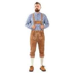 Trachtenlederhose Alessandro Salvarini "ASSeppl", Herren, Gr. 54, Normalgr&ouml;&szlig;en, hellbraun, 100% Rindsleder, Hosen, Lederhose aus Echtleder mit Tr&auml;ger im traditionellen Stil