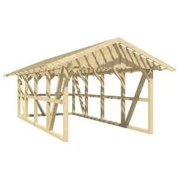 Skan Holz Einzelcarport SKANHOLZ "Schwarzwald", braun (eiche hell), B/H/T: 424cm x 220cm x 772cm, Carports, mit Dachlattung