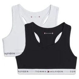 Teenie-BH "2 PK BRALETTE mit elastischem Bund im 2er-Pack", M&auml;dchen, Gr. 164/170, N-Gr, schwarz-wei&szlig; (wei&szlig;, schwarz), Jersey, Obermaterial: 95% Baumwolle, 5% Elasthan, Tommy Hilfiger UNDERWEAR, k&ouml;rpernah, BHs Teenie-BH, unifarben, casual, k&ouml;rpernah, Baumwollmix