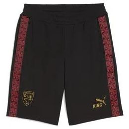 Sporthose Puma "RC Lens KING Sweat-Shorts Herren", Herren, Gr. XS, Normalgr&ouml;&szlig;en, schwarz (schwarz matte gold beige), Obermaterial: 32% Polyester, 68% Baumwolle. Taschenfutter: 100% Baumwolle. Besatz: 100% Polyester, unifarben, regular fit, Hosen Sporthose