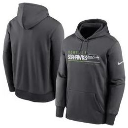 Kapuzenpullover Nike "Nike Hoodie Seattle Seahawks Nike Therma", Damen, Gr. XXL, grau, 100% Polyester, Pullover Kapuzenpullover