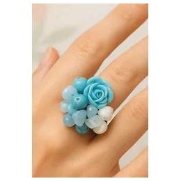 Fingerring "Rosalia", blau, Collezione Alessandro, Fingerringe, Damen, Glas, Fingerring