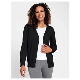 Strickjacke Casual Looks, Damen, Gr. 40, schwarz, 100% Baumwolle, unifarben, Strickjacken Strickjacke