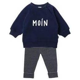 Sweatanzug Liliput "Moin", M&auml;dchen, Gr. 86/92, blau (dunkelblau), 95% Baumwolle, 5% Polyester, bedruckt, Sportanz&uuml;ge, bestehend aus Sweatshirt und Leggings