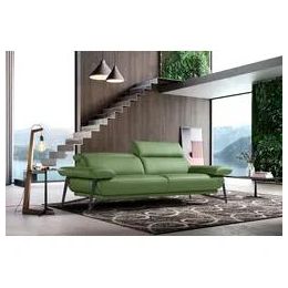 2,5-Sitzer Egoitaliano "Anais, Designsofa mit erstklassigem Sitzkomfort, Fu&szlig;farbe schattengrau", gr&uuml;n, Sofas, B/H/T: 232cm x 74cm x 106cm, Leder CAREZZA, Leder CAREZZA (echtes Rindsleder) ist ein Naturleder, dass die urspr&uuml;nglichen Eigenschaften der Haut nicht ver&auml;ndert. Das Vorhandensein von verheilten Narben, K&ouml;rnungsunterschiede, Falten, Adern, Unterschiede in den Farbt&ouml;nen und andere Spuren, d